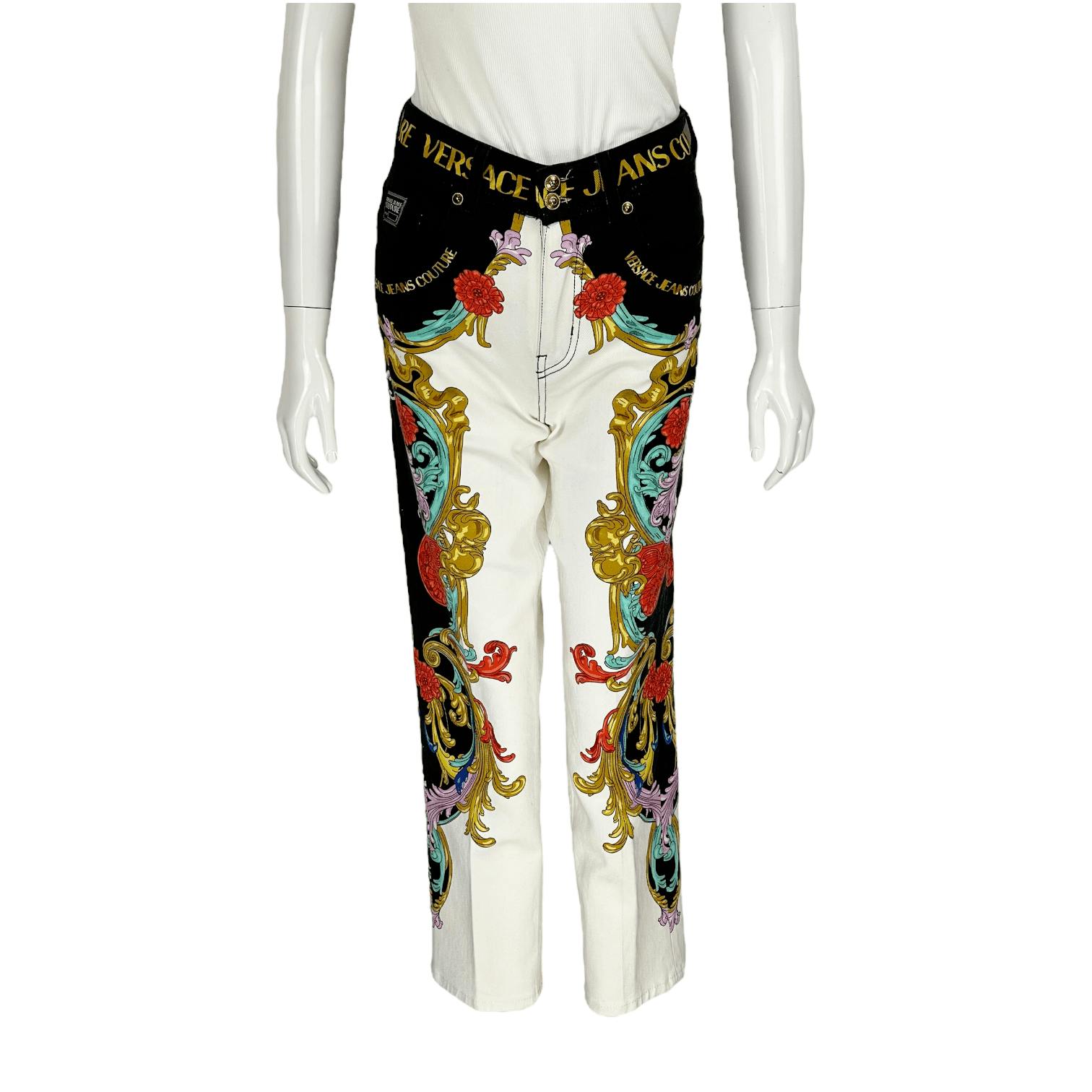 versace pants white